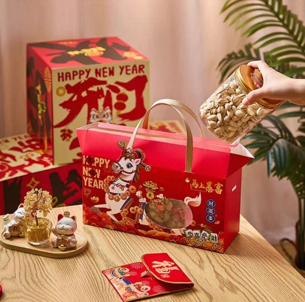(LOCAL READY STOCK) 2026 New Year Packaging Handbag Candy Cookie ...
