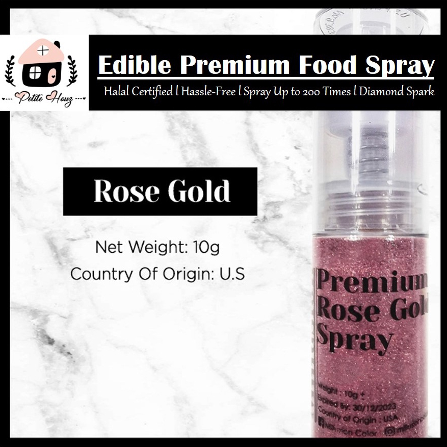 [Petite Houz] 10g Millusion Edible Gold Spray Halal Certified Sparkling ...
