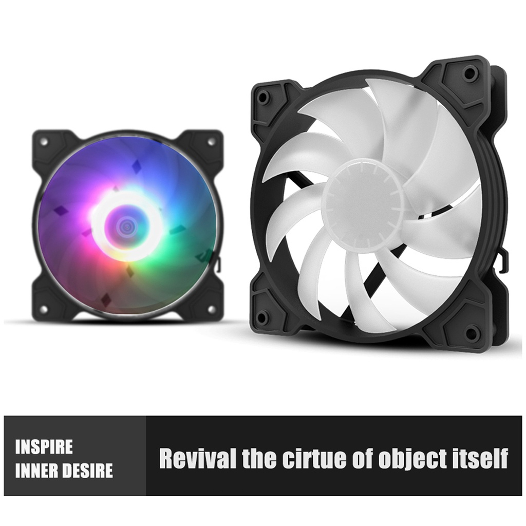 Invasion Aurora LED 120mm ARGB PC Case Fan with 6-Pin Connector and ...