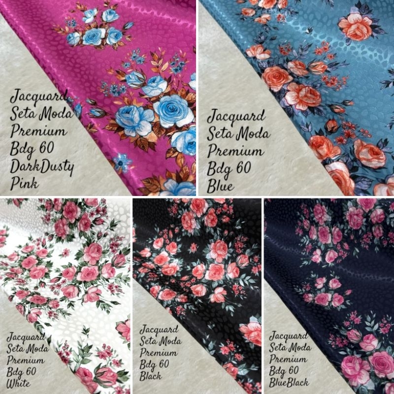 Kain Pasang Seta Moda Jacquard Bidang 60 (Floral) - Dark Dusty Fuschia ...