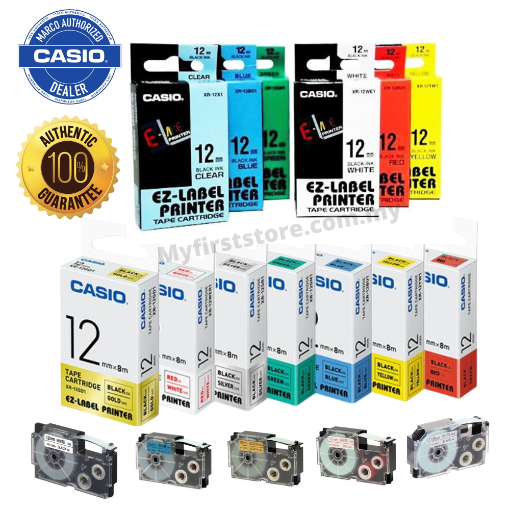 Genuine Casio XR-12 12mm EZ-Label Printer Tape Cartridge/Iron On Fabric ...