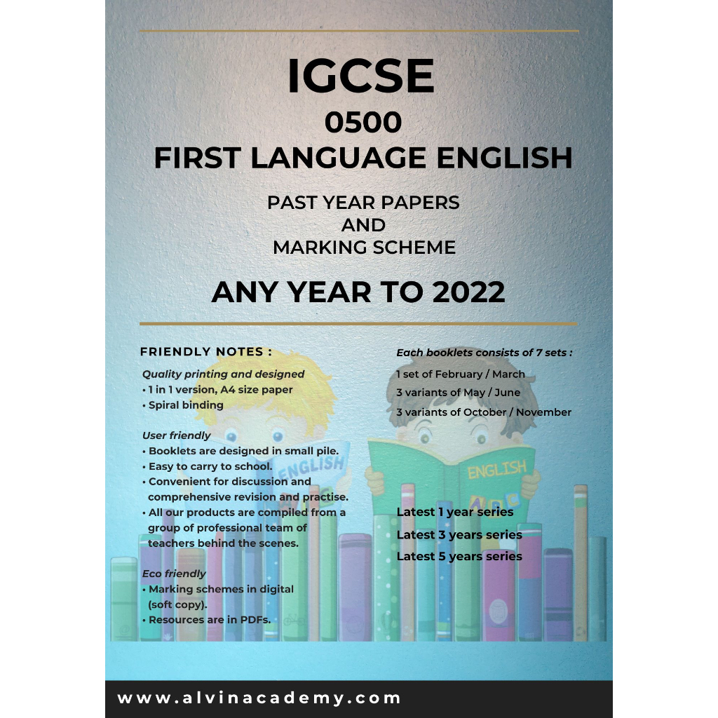 🌐IGCSE Past Year Papers📝| First Language English 0500📗📘📙| Year 2022📆 | Shopee Malaysia