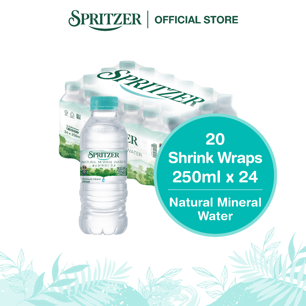 Spritzer Natural Mineral Water - 20 Shrink Wrap Bundle (250ML X 24) | Shopee Malaysia