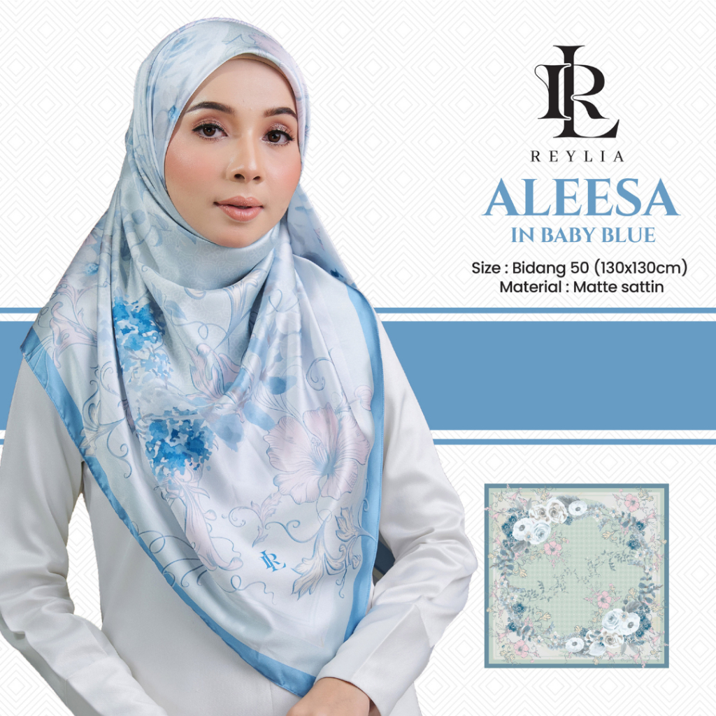 REYLIA Aleesa In Baby Blue Tudung Bawal Bidang 50 | Shopee Malaysia
