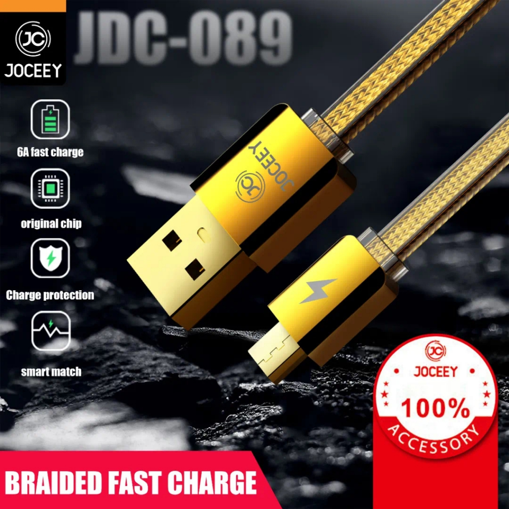 JOCEEY JDC-089 6A GOLD WIRE FAST CHARGING BRAIDED CABLE FOR MICRO TYPE ...