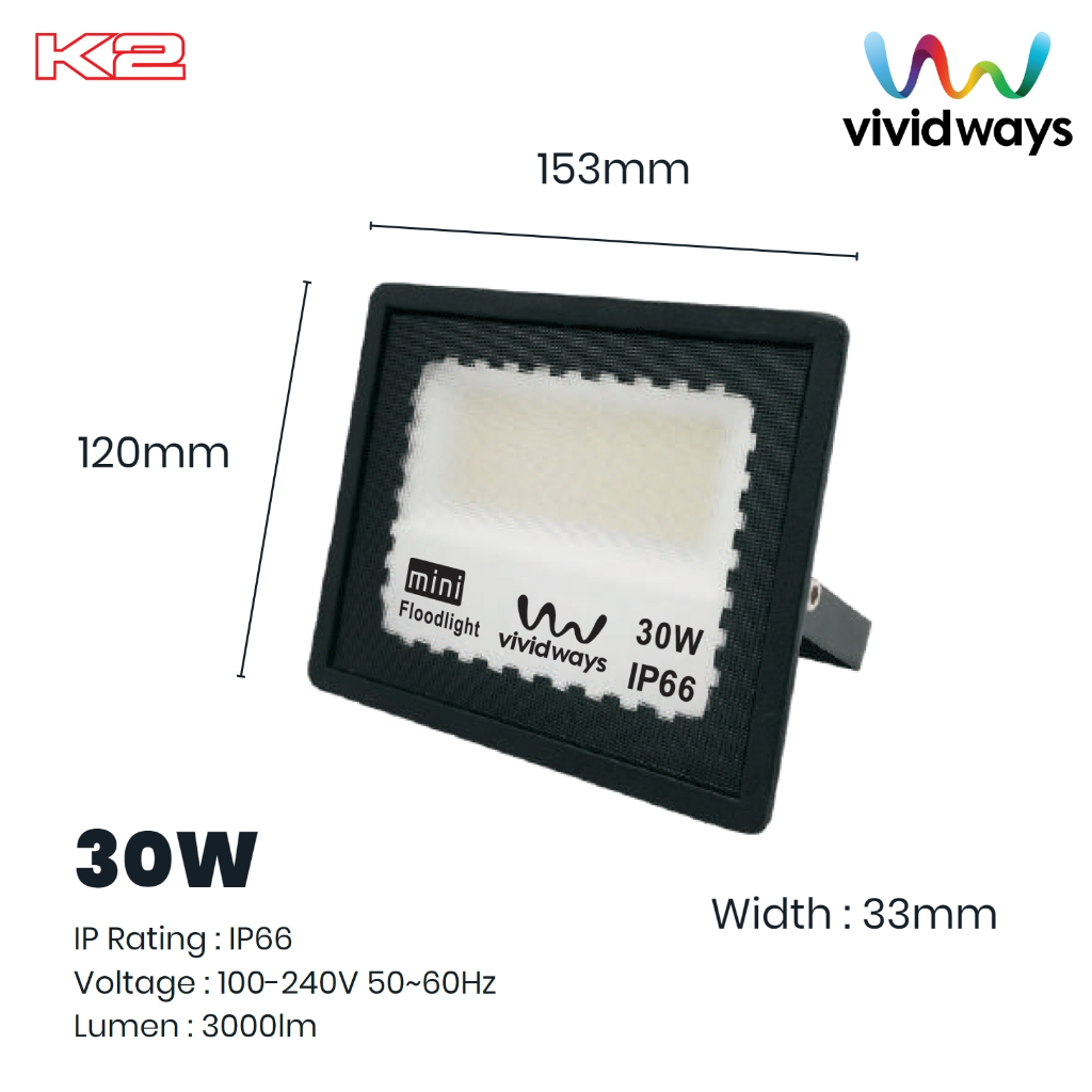 K2 VIVIDWAYS LED FLOOD LIGHT MG-LG 30W/50W/100W/150W/200W/300W | Shopee ...
