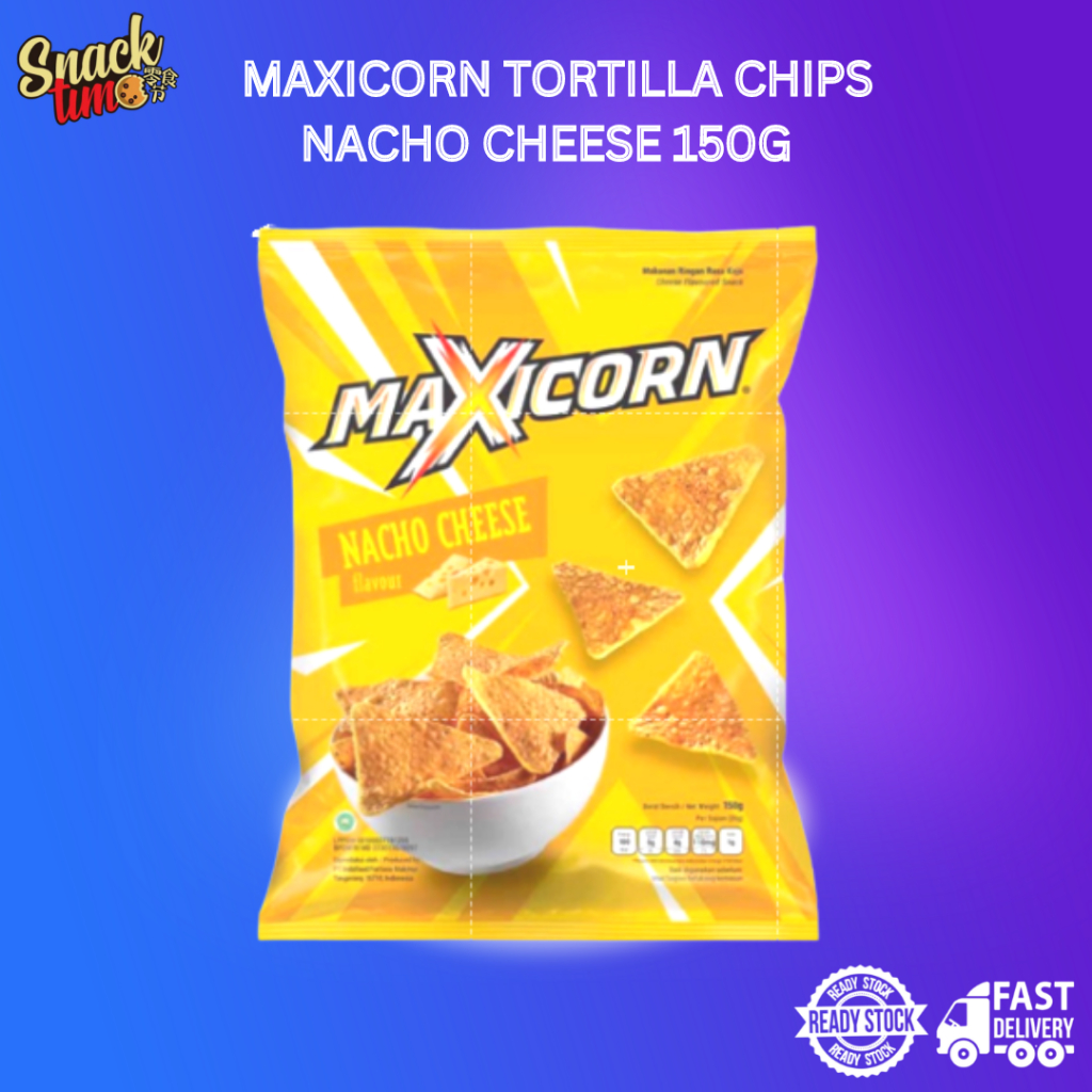 HALAL Maxicorn Tortilla Chips Nacho Cheese / Barbecue Flavour 150G ...