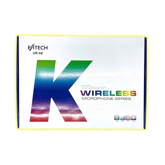 EZITECH UR-68 UHF DUAL CHANNEL WIRELESS HANDHELD MICROPHONE | Shopee ...