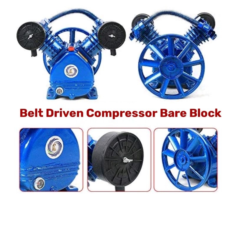 UNIVERSAL PRC QUALITY BELT DRIVEN AIR COMPRESSOR BARE BLOCK TWINS ...