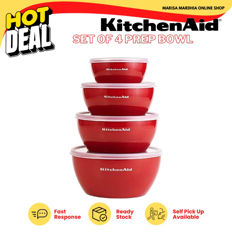 KITCHENAID Set of 4 Prep Bowls KE176OSERA - Empire Red Original ...