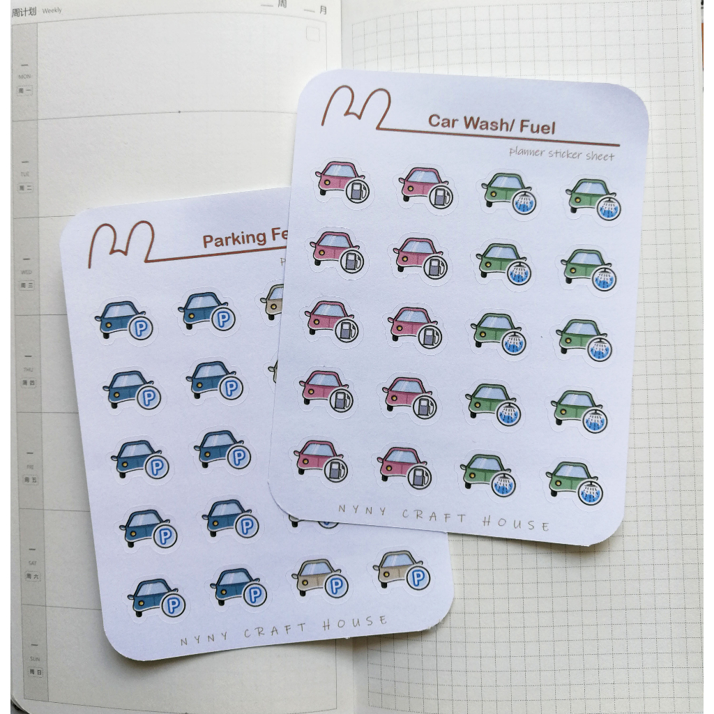 Car Wash/ Fuel/ Parking Fee - Handmade - Planner Sticker/ Icon Sticker ...