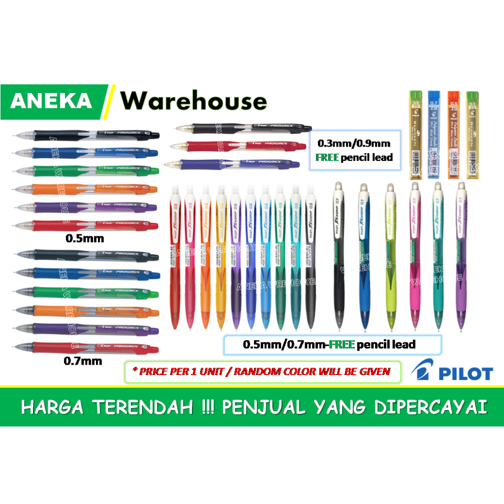 PILOT Mechanical Pen / PROGREX 0.3/0.5/0.7/0.9/REXGRIP 0.5/0.7/OPT 0.5 ...
