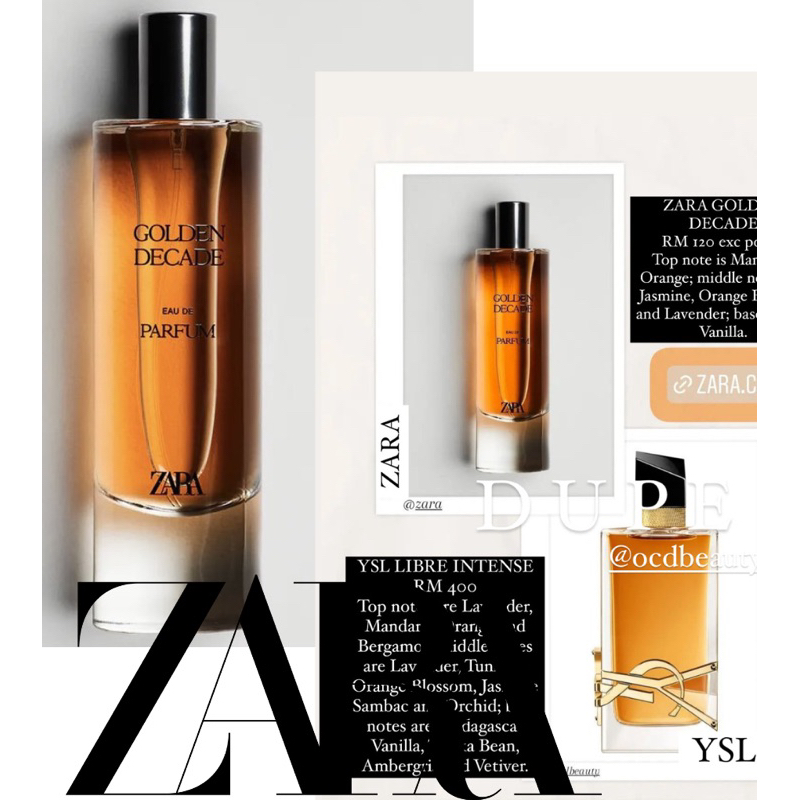 ZARA GOLDEN DECADE - original box ZARA | Shopee Malaysia