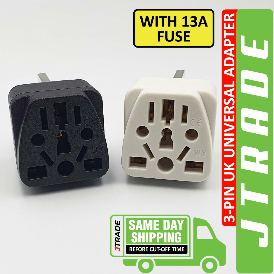 3 PIN UK Universal Adapter with 13A Fuse 250V 10-IN-1 JTRADE | Shopee ...