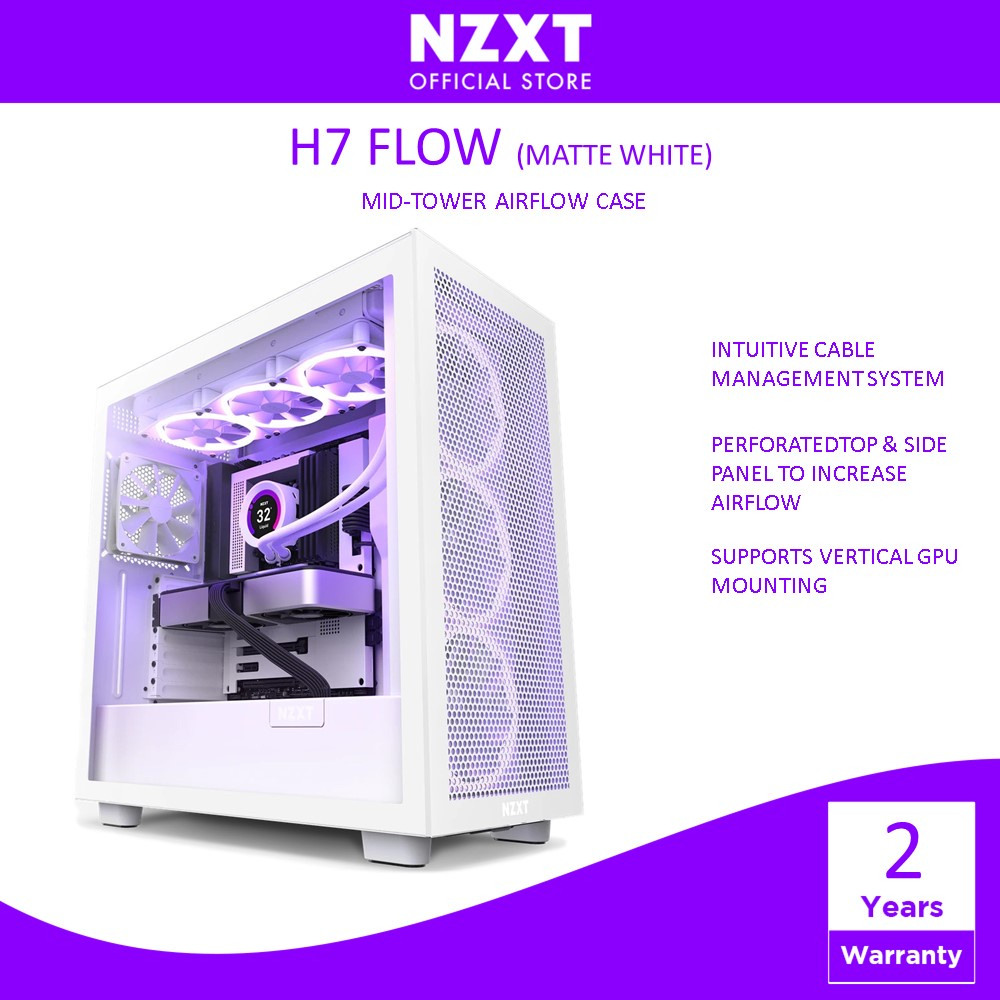NZXT H7 & H7 Flow RGB & H7 Elite ATX Mid-Tower Desktop PC Casing Case ...