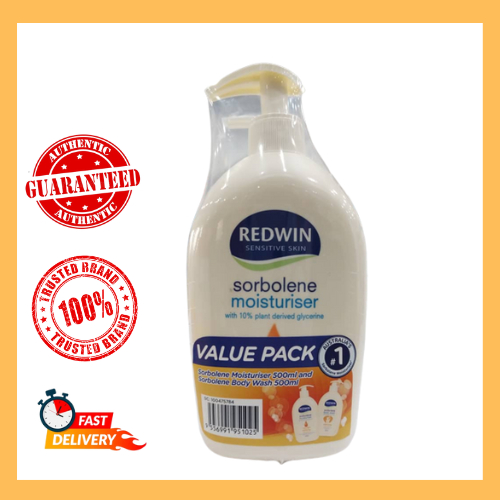 REDWIN SENSITIVE SKIN VALUE PACK - SORBOLENE MOISTURISER 500ml ...