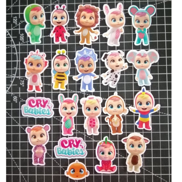 Happy Birthday Cake Topper Cupcake Cry Babies Decoration Set Party ...