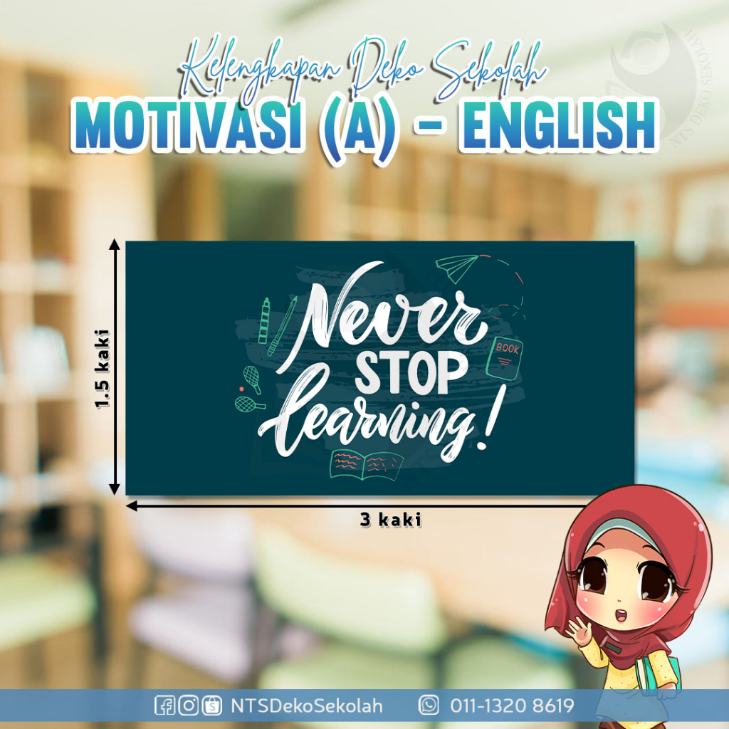 🌸1 DAY SHIP🌸 BANNER HIASAN DINDING & BEAM KELAS MOTIVASI - VERSI BAHASA ...