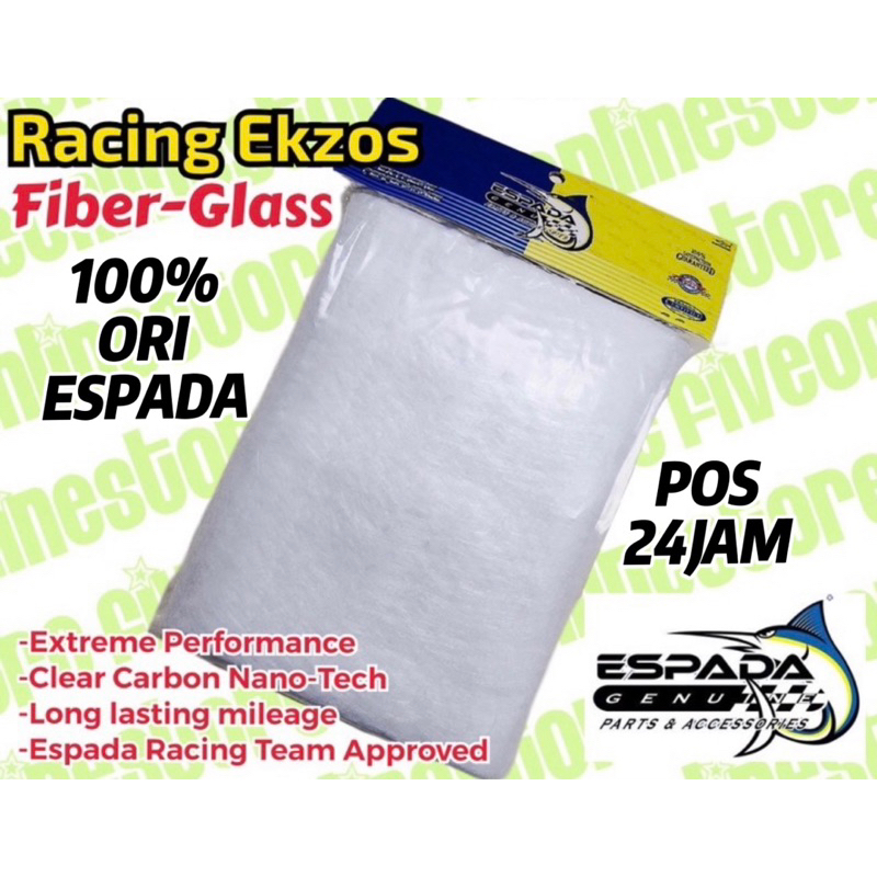 Espada Racing White Fiberglass 2 Layer Exhaust Pipe Ekzos 21.5cm x ...