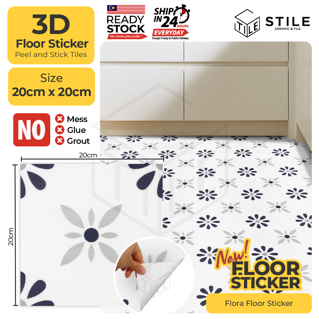 Flora PVC Floor Sticker Waterproof Wallpaper Self Adhesive Kitchen ...