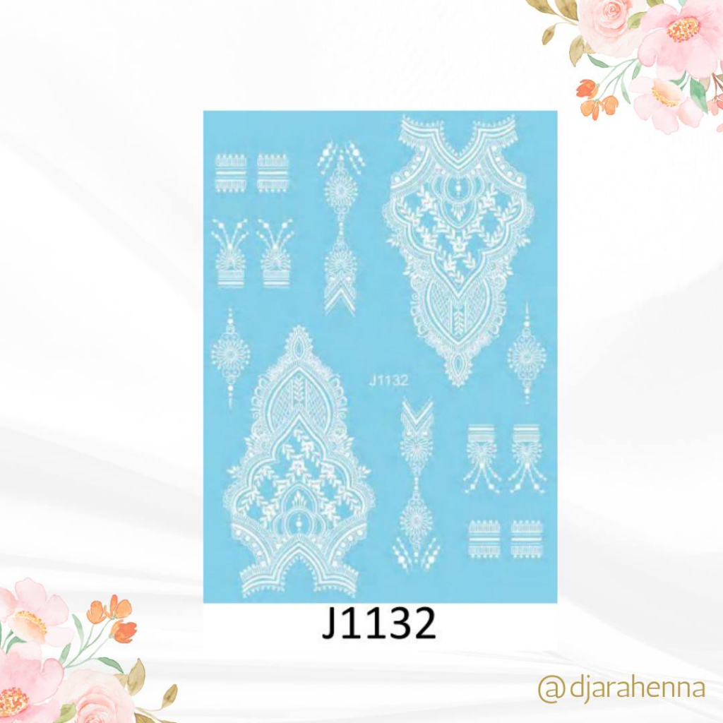 (Malaysia Stock) Henna Instant White/ Lace Tattoo Stickers Waterproof ...