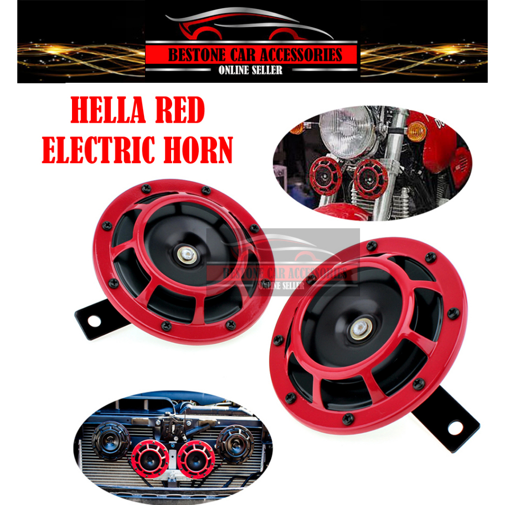 HELLA Red Super Loud Compact Electric Blast Tone Horn | Shopee Malaysia