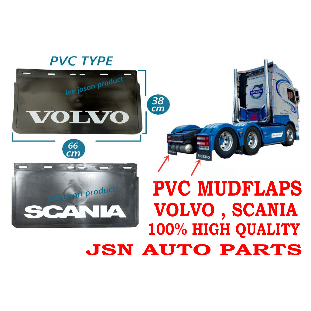 VOLVO SCANIA TRUCK PVC MUDFLAPS 38CM X 66CM SUITABLE FOR ALL LORRY ...