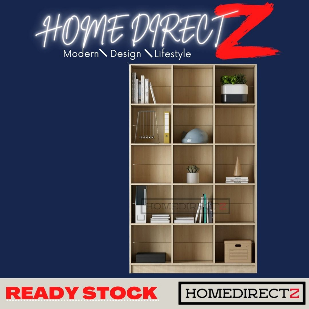 HDZ Bookshelf Rack Divider Cabinet with 15 Compartments Rak Buku Book ...
