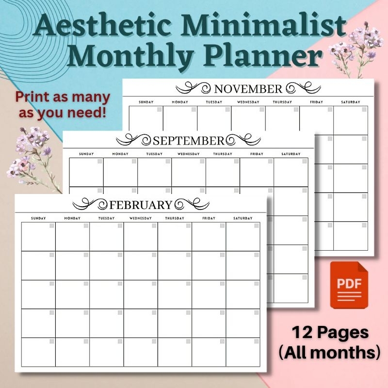 [PDF] HP5 - Undated Aesthetic Minimalist PLANNER Template Planner ...