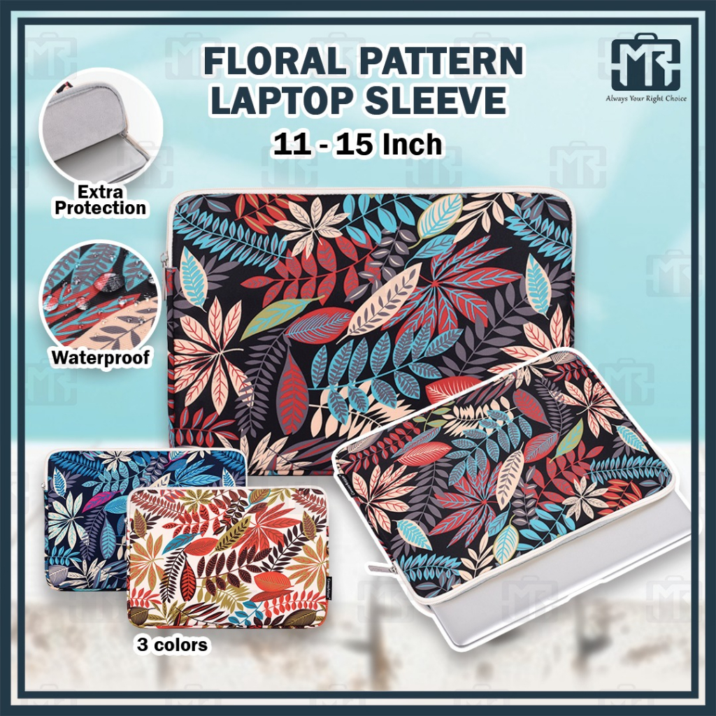 (11/13/15 Inch) MR Typo Laptop Bag Floral Pattern Laptop Sleeve ...
