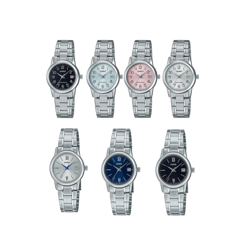 100% ORIGINAL CASIO STAINLESS STEEL ANALOG LADIES/JAM TANGAN BESI ...