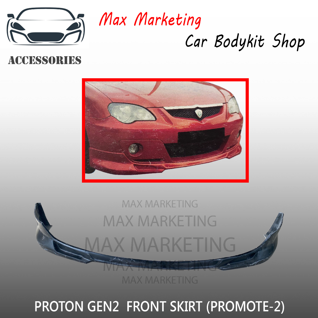 PROTON GEN2 GEN 2 FRONT SKIRT (PROMOTE-2) FIBERGLASS OR PU BODYKIT ...