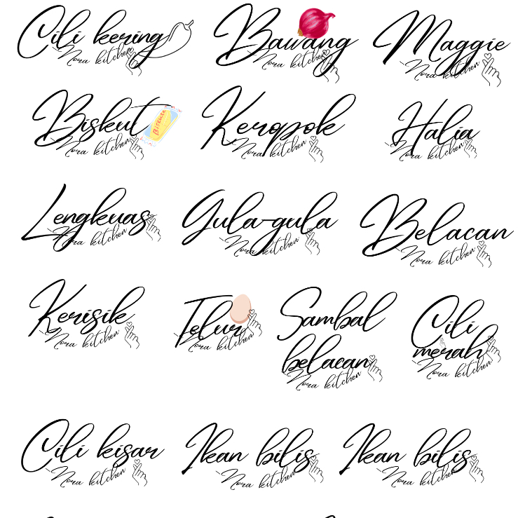 Sticker label rempah ratus glossy & transparent waterproof/kalis air ...