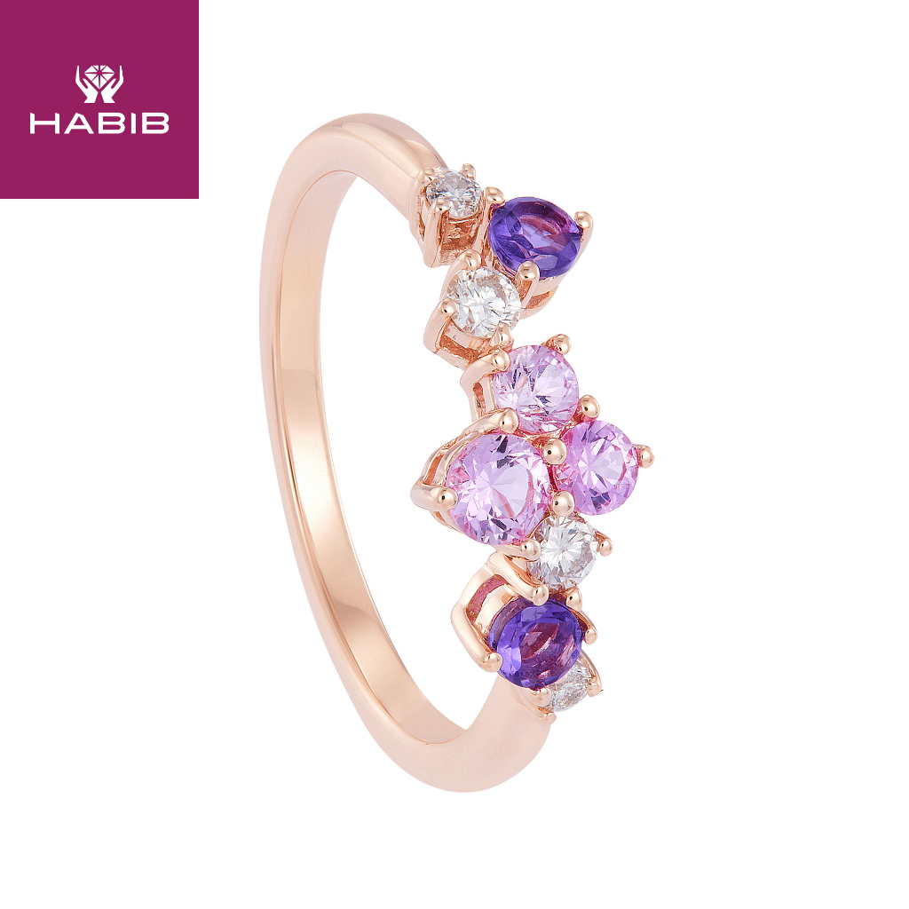 HABIB Chic Collection Pink Sapphire and Amethyst Diamond Ring in Rose ...