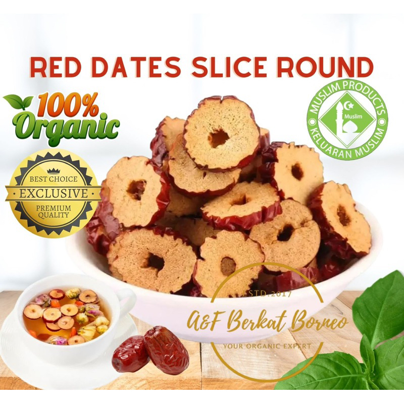 Red Dates Round Slices(POTONG BULAT) 1kg Seedless [High Quality ...