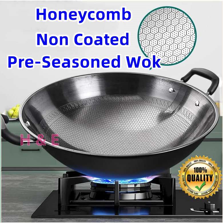 Double Handle Non-Stick Wok / Frying Wok / Kuali Traditional ...