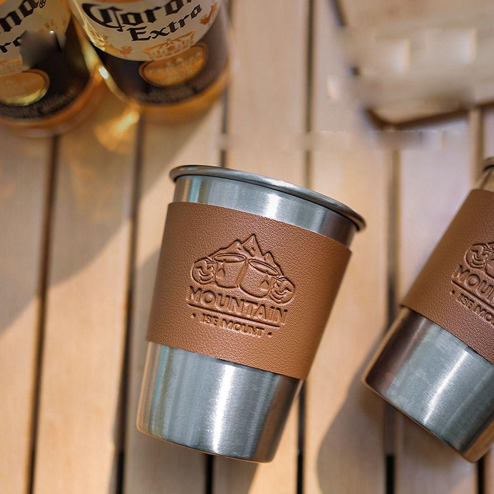 ShineTrip / ISE Mount Camping Cup Holder PU Leather Camping Cup Heat ...