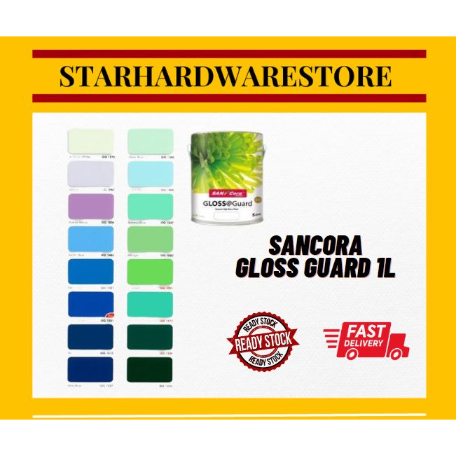 🌟READY STOCK🌟 1lt SANcora Gloss Guard / cat minyak / cat besi / cat ...