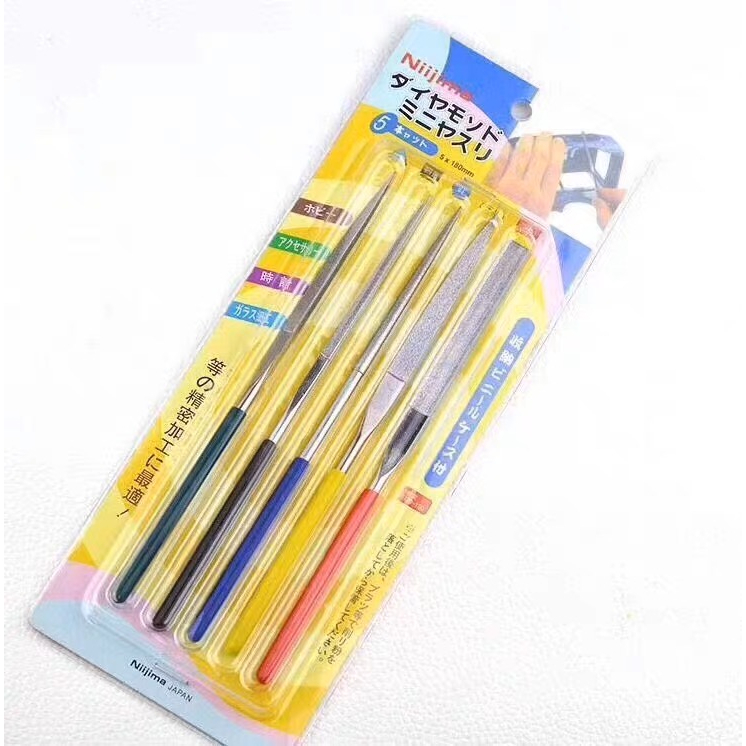 (1SET)Niijima 140mm Diamond Needle File/ Dipped handle Mini Needle File ...