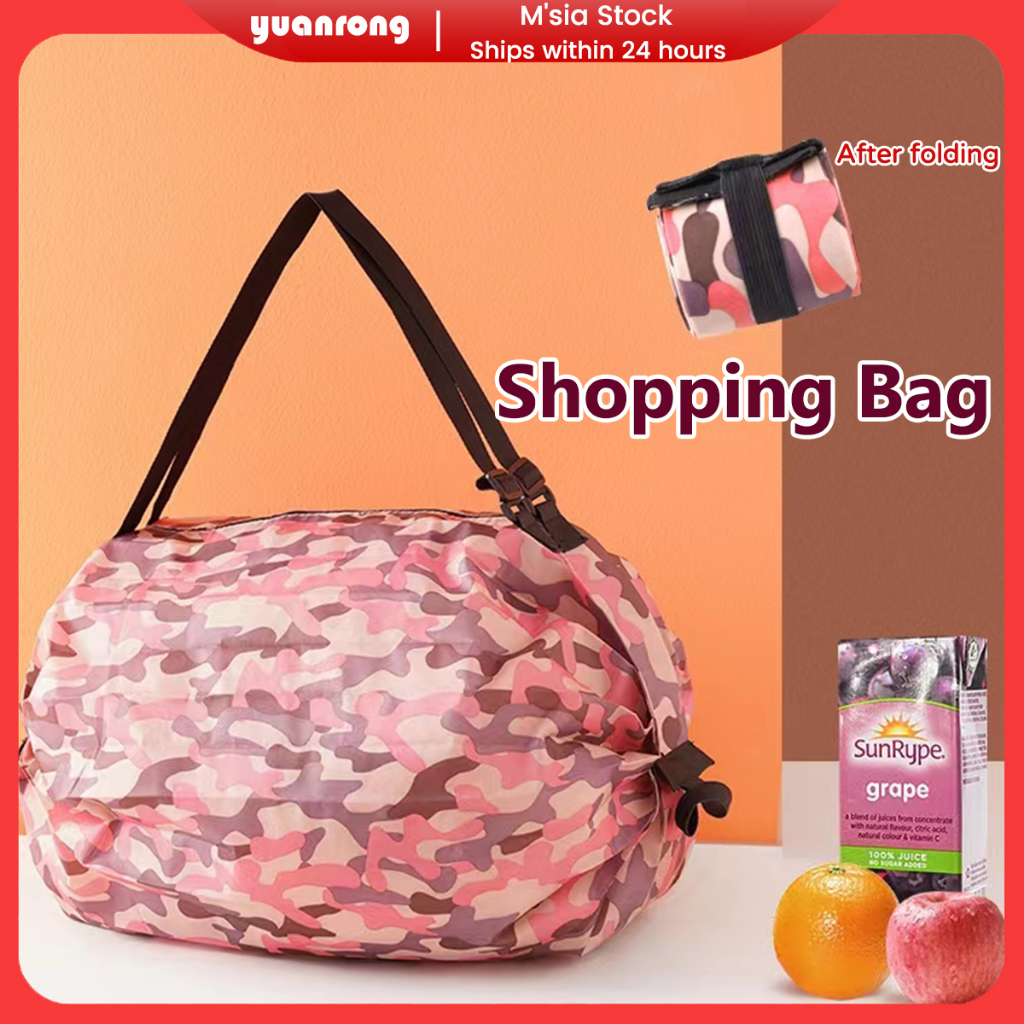 【Local Seller】Shopping bag foldable Foldable travel bag Waterproof ...