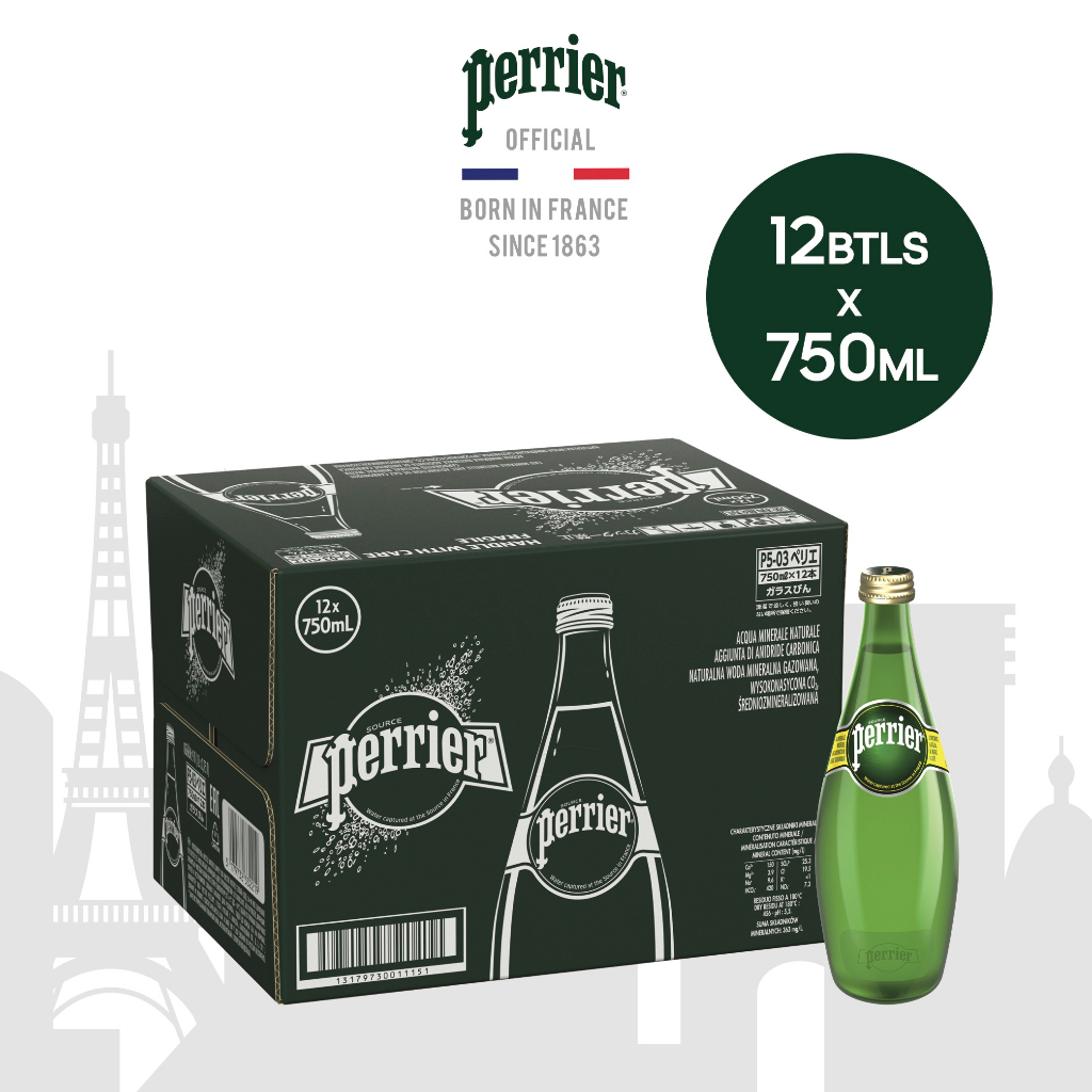 Perrier Sparkling Mineral Water (750ml x 12 Bottles) | Shopee Malaysia