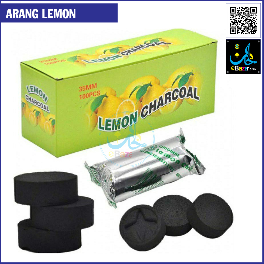 ARANG LEMON CHARCOAL 🔥 LEMON 🌟 1 BOX (100 PCS) ♨️ ARANG BULAT LEMON 🌟 ...