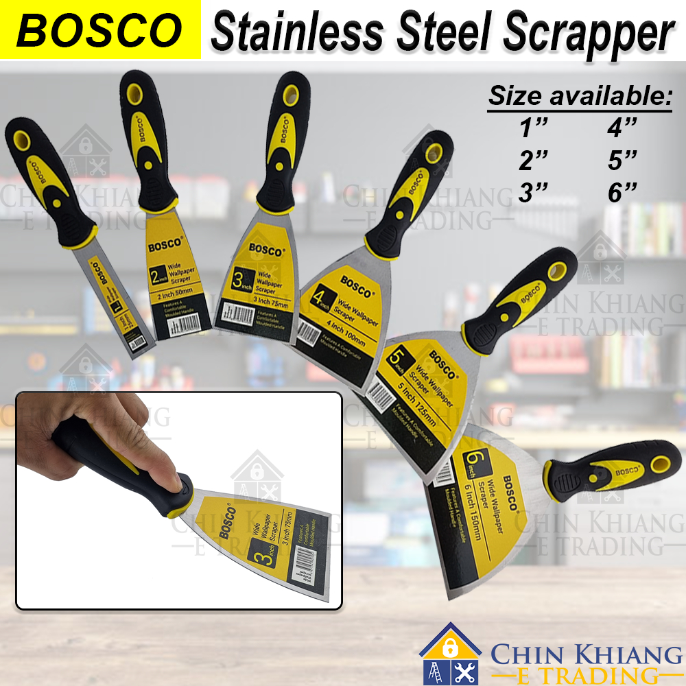 Bosco Stainless Steel Scrapper Putty Wallpaper 1” 2” 3” 4” 5” 6 ...