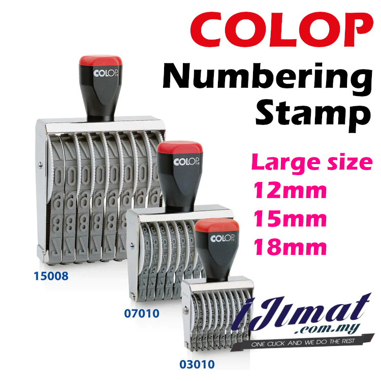 COLOP Number NUMBERING STAMP HEIGHT : 12mm 15mm 18mm 4-12 BANDS COP ...