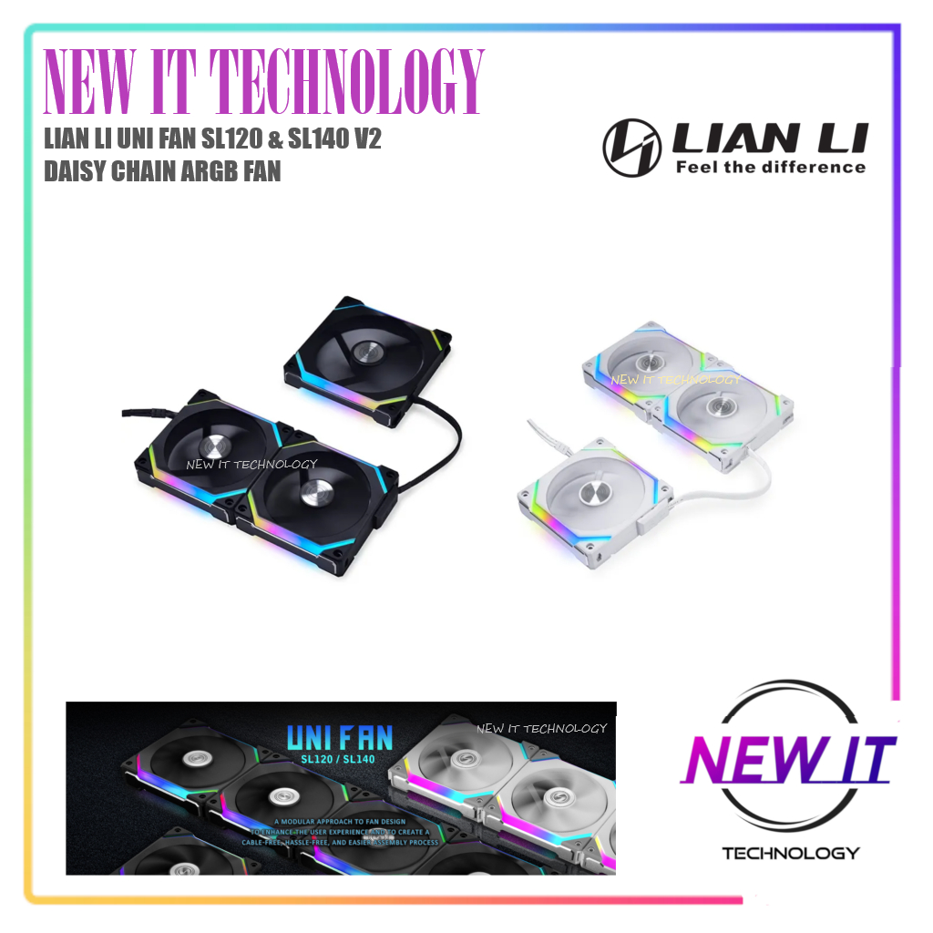 LIAN LI UNI FAN SL120 V2 Reverse 120mm 12cm & SL Wireless LCD & SL140 ...