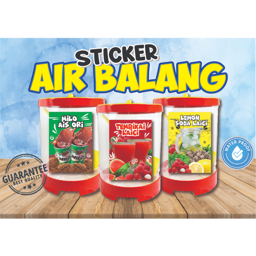 STICKER AIR BALANG MURAH SAIZ A4 - BOLEH EDIT NAMA AIR | Shopee Malaysia