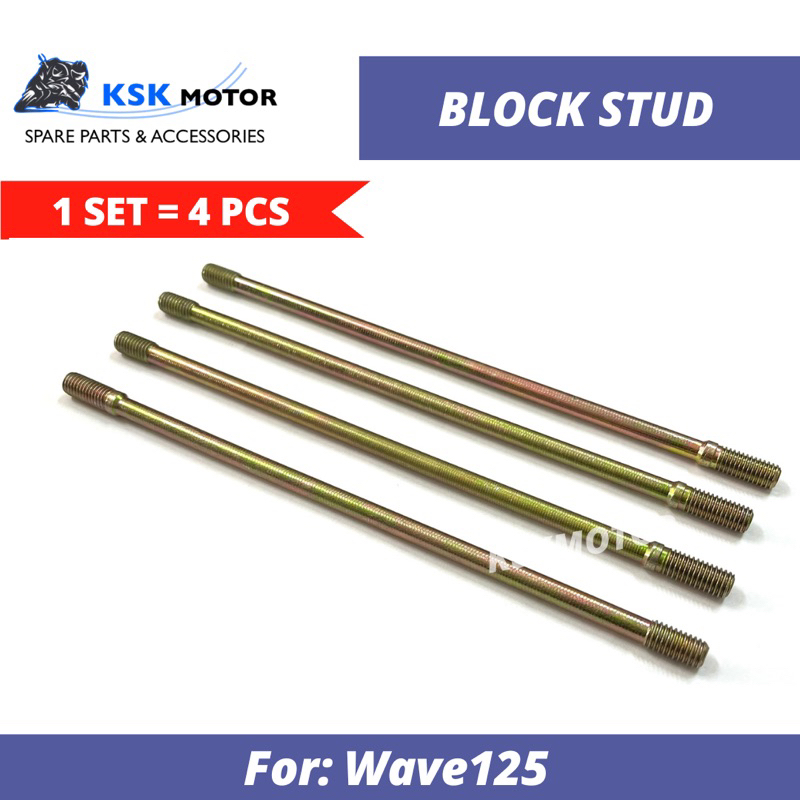 BLOCK STUD WAVE125 (4 PCS)HONDA(BLOK TIANG WAVE125 ENGINE WAVE125 SPEC ...