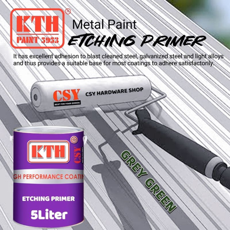 KTH PAINT Etching Primer 5Liter / Undercoat Zink / Undercoat Stainless Steel / Anti Karat ...