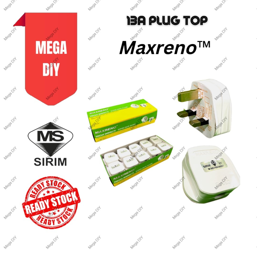 Maxreno Plug Top 3 Pin Plug Top 13 AMP [SIRIM APPROVED] | Shopee Malaysia