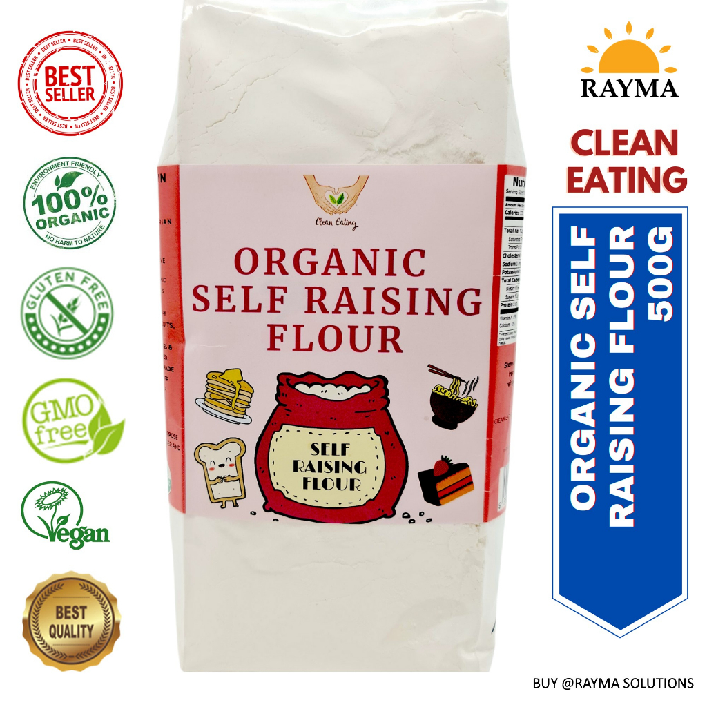 CLEAN EATING Premium Organic Self Raising Flour, 500g | Shopee Malaysia